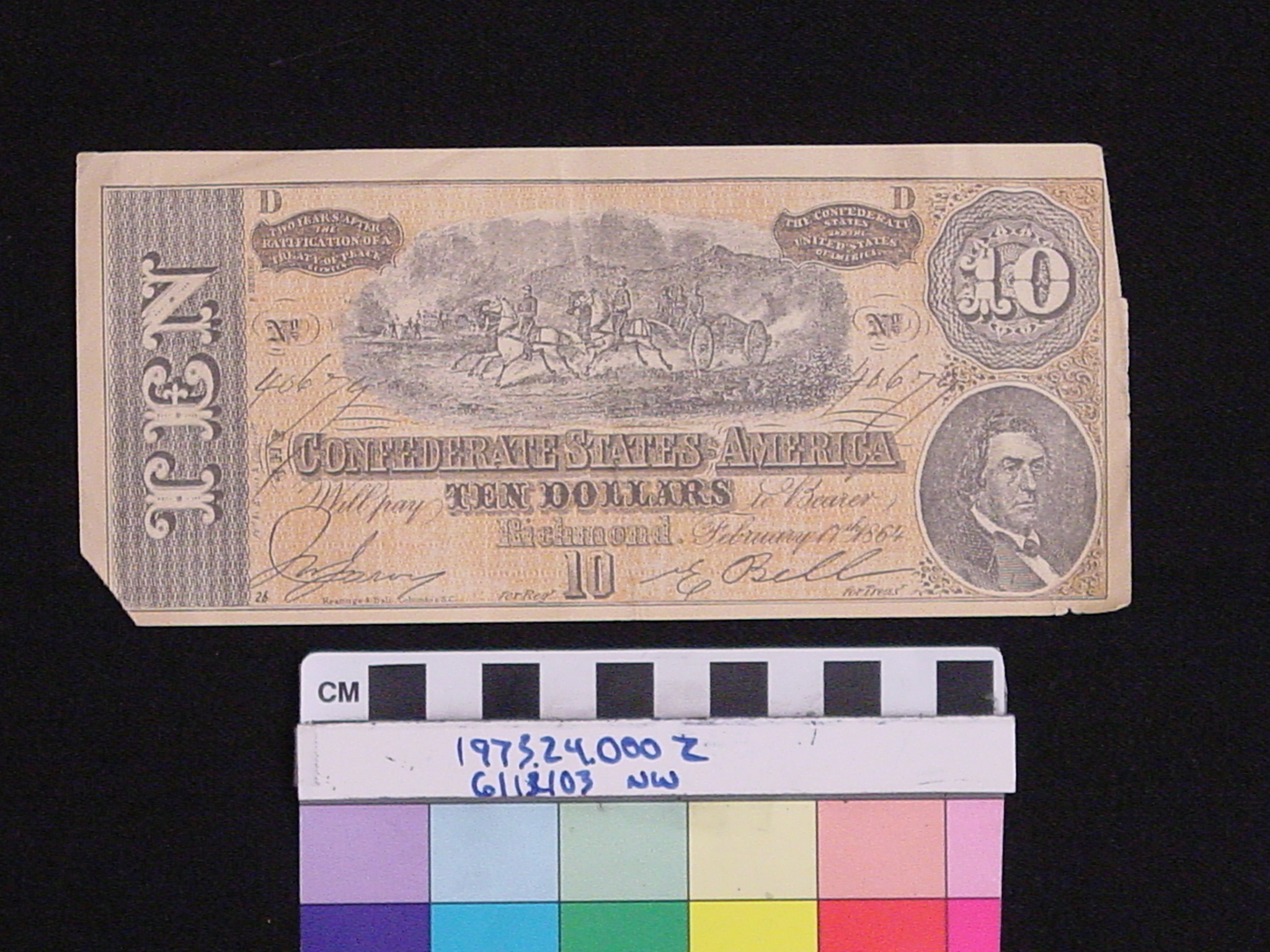Reproduction of Currency: Confederate $10, Search the Collection ...