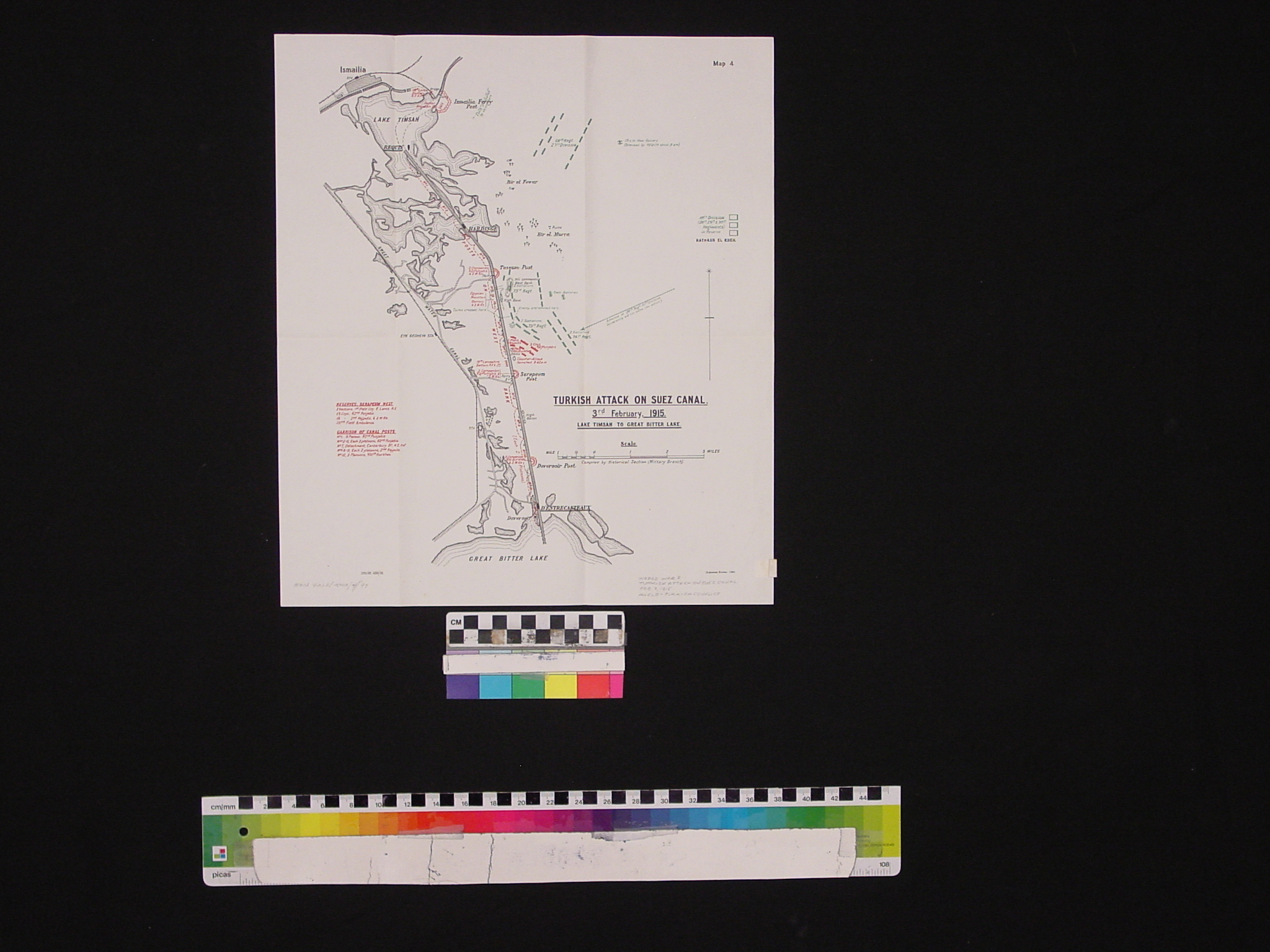Map: Turkish Attack On Suez Canal - 3rd February, 1915, Search the ...