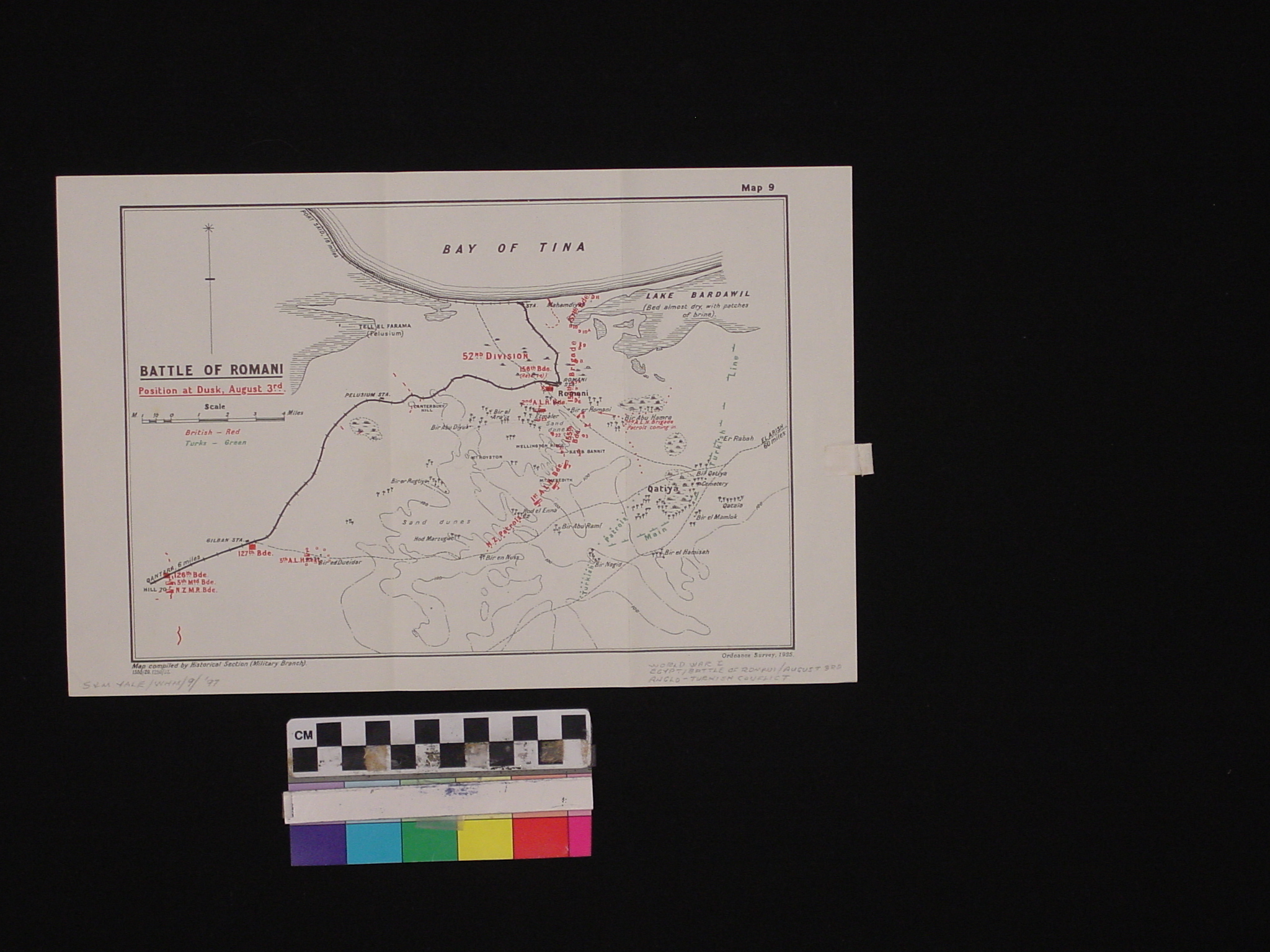 Map: Battle of Romani- Position at Dusk, August 3rd, Search the ...
