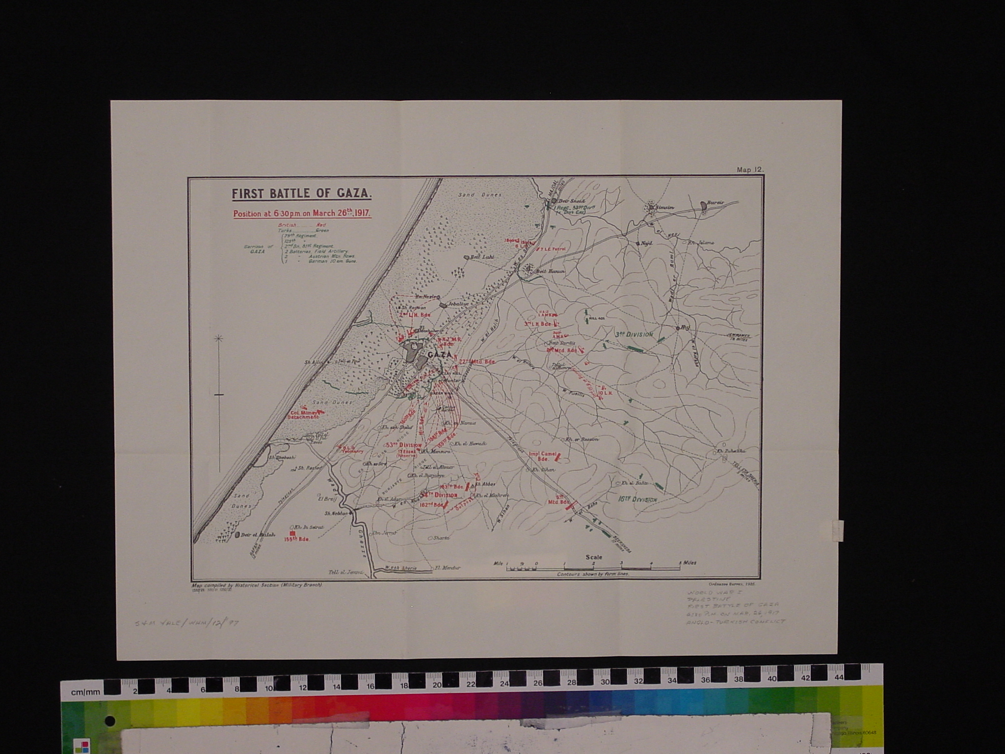 Map: First Battle Of Gaza, Search the Collection, Spurlock Museum, U of I